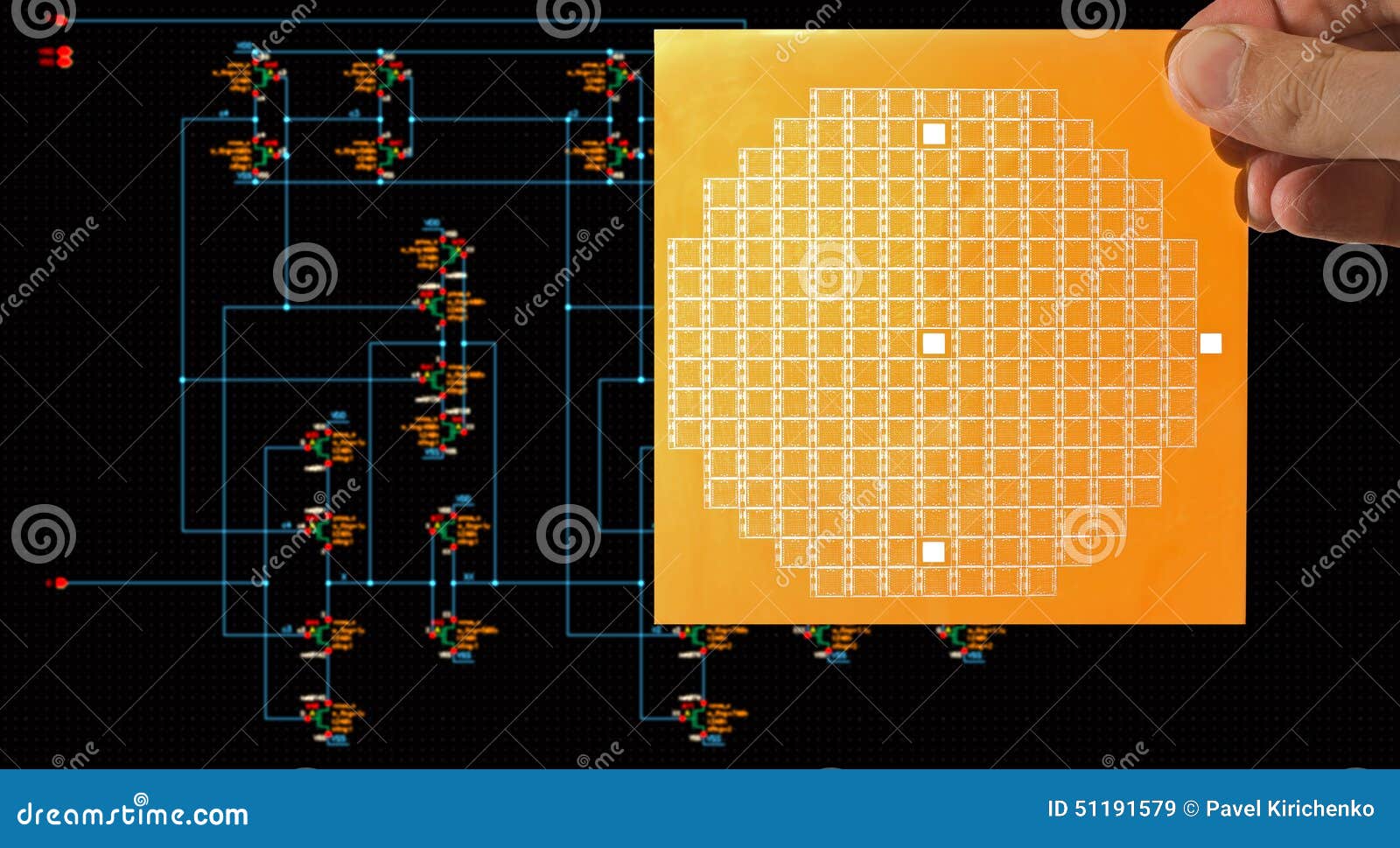 Chip Mask and Circuit Schematic Diagram Stock Image - Image of ...