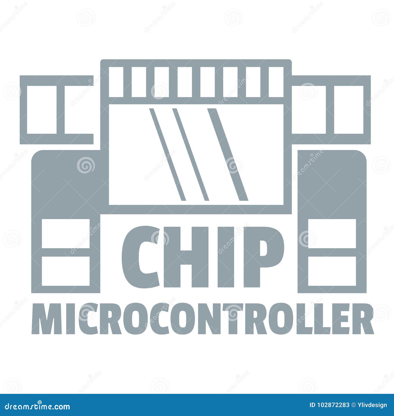 Chip Microcontroller Logo, Simple Gray Style Stock Vector ...