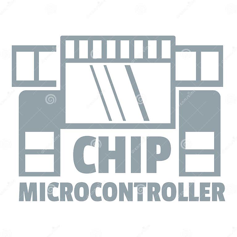 Chip Microcontroller Logo, Simple Gray Style Stock Vector ...