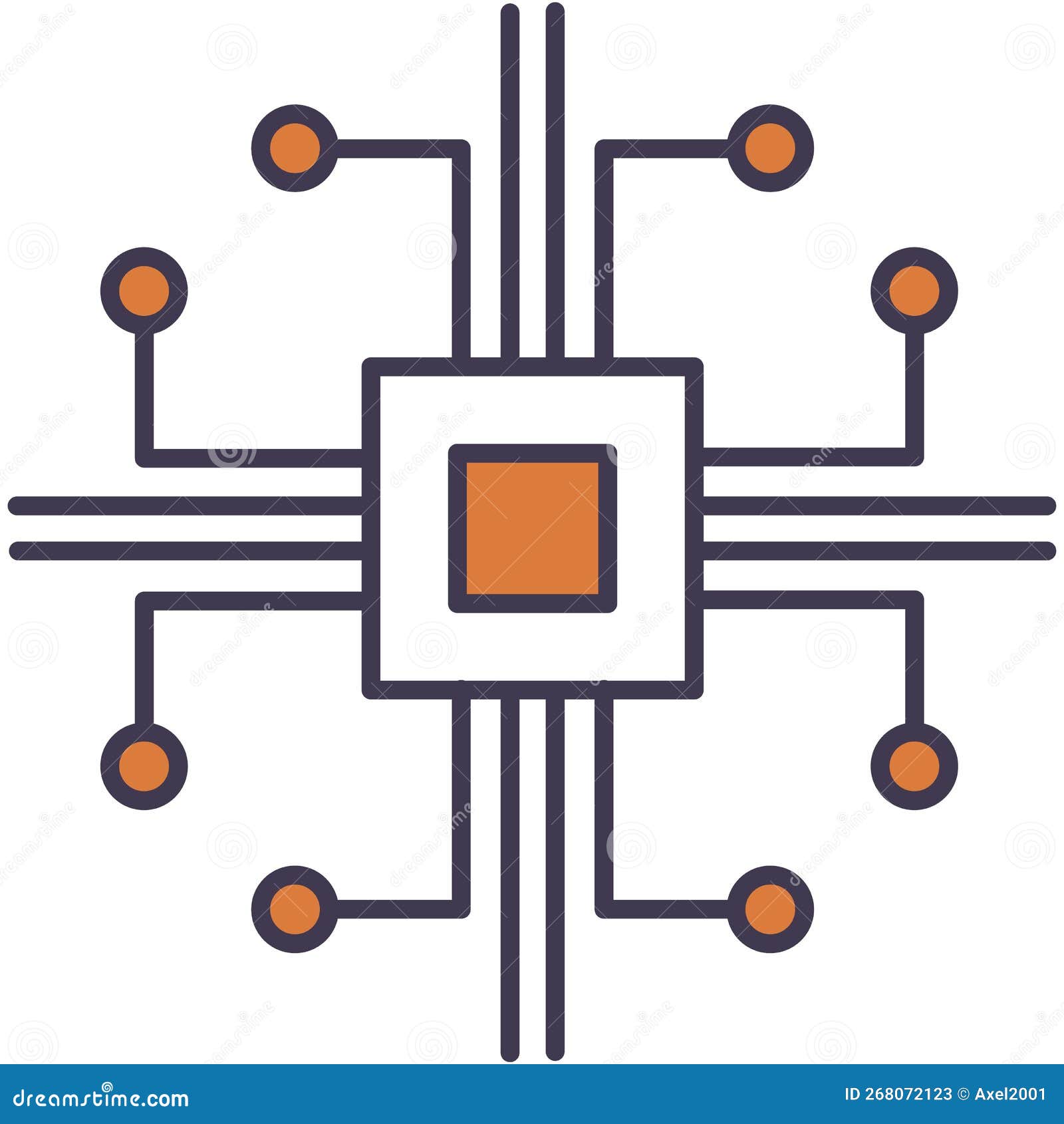 Chip Motherboard Circuit Scheme Flat Vector Icon Stock Illustration ...