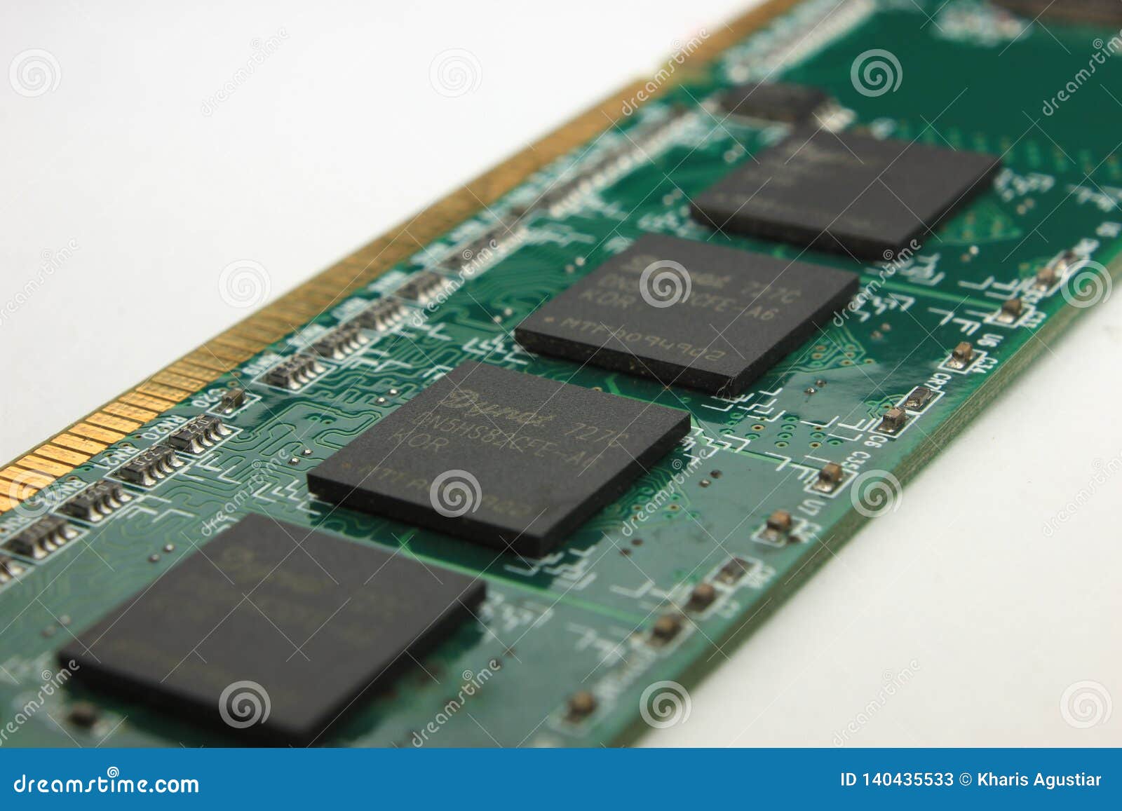 Chip On Motherboard Mainboard With Controllers, Ports And Wires, Close ...