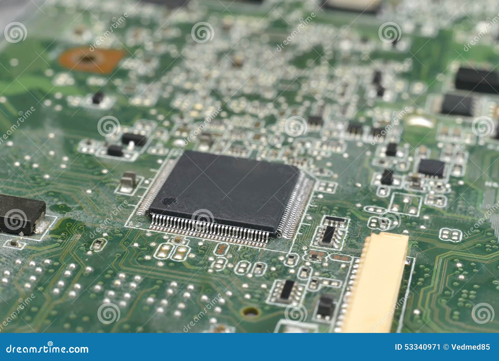 Chip on motherboard stock image. Image of digital, board - 53340971