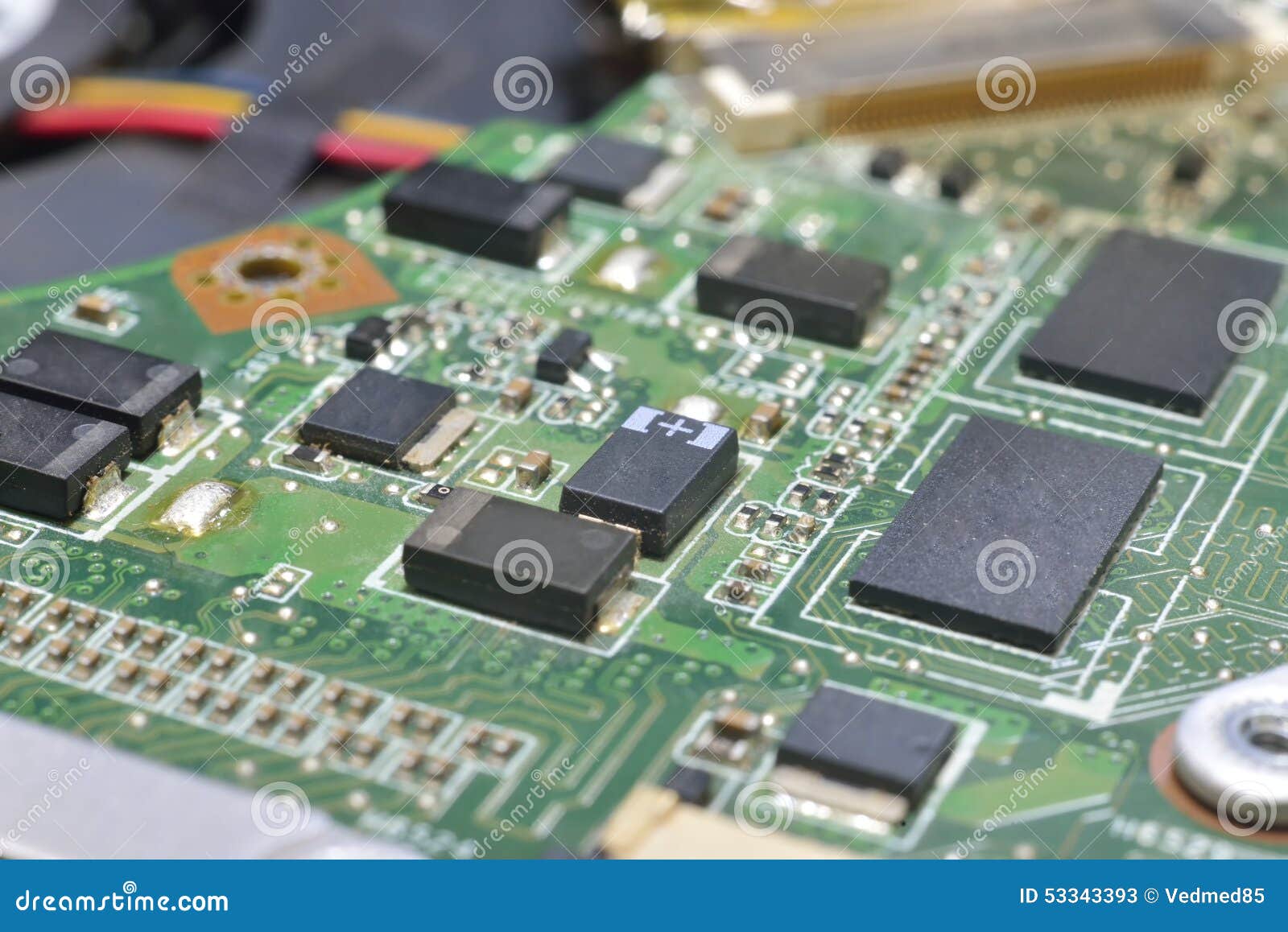 Chip on motherboard stock image. Image of configuration - 53343393