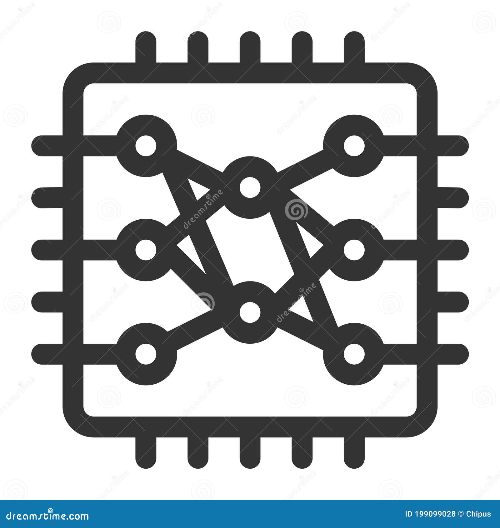 Chip with Neural Network Inside. Artificial Intelligence Stock Vector ...