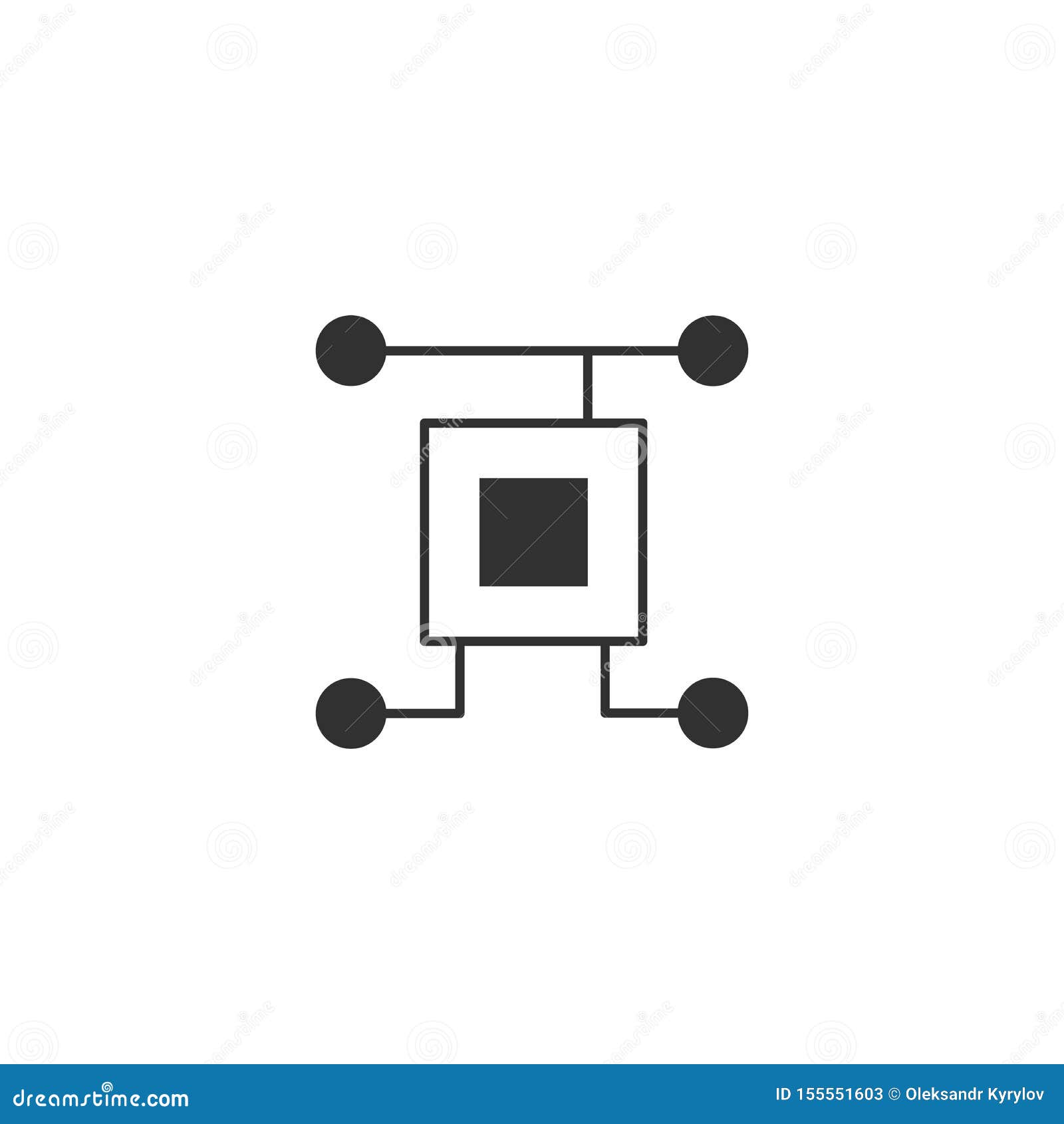 Chip Processor Icon, Circuit Technology Electrical Symbol, Vector ...