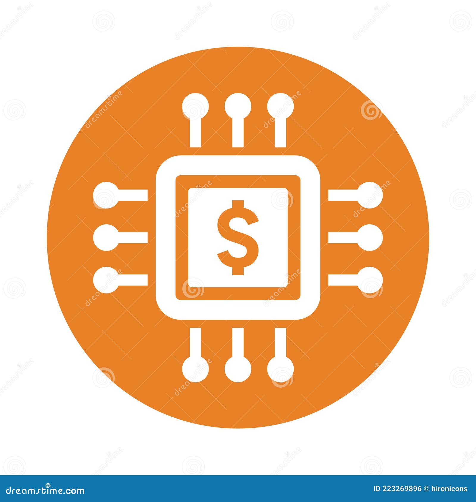 Chip, Processor, Payment Icon. Orange Color Vector EPS Stock Vector ...
