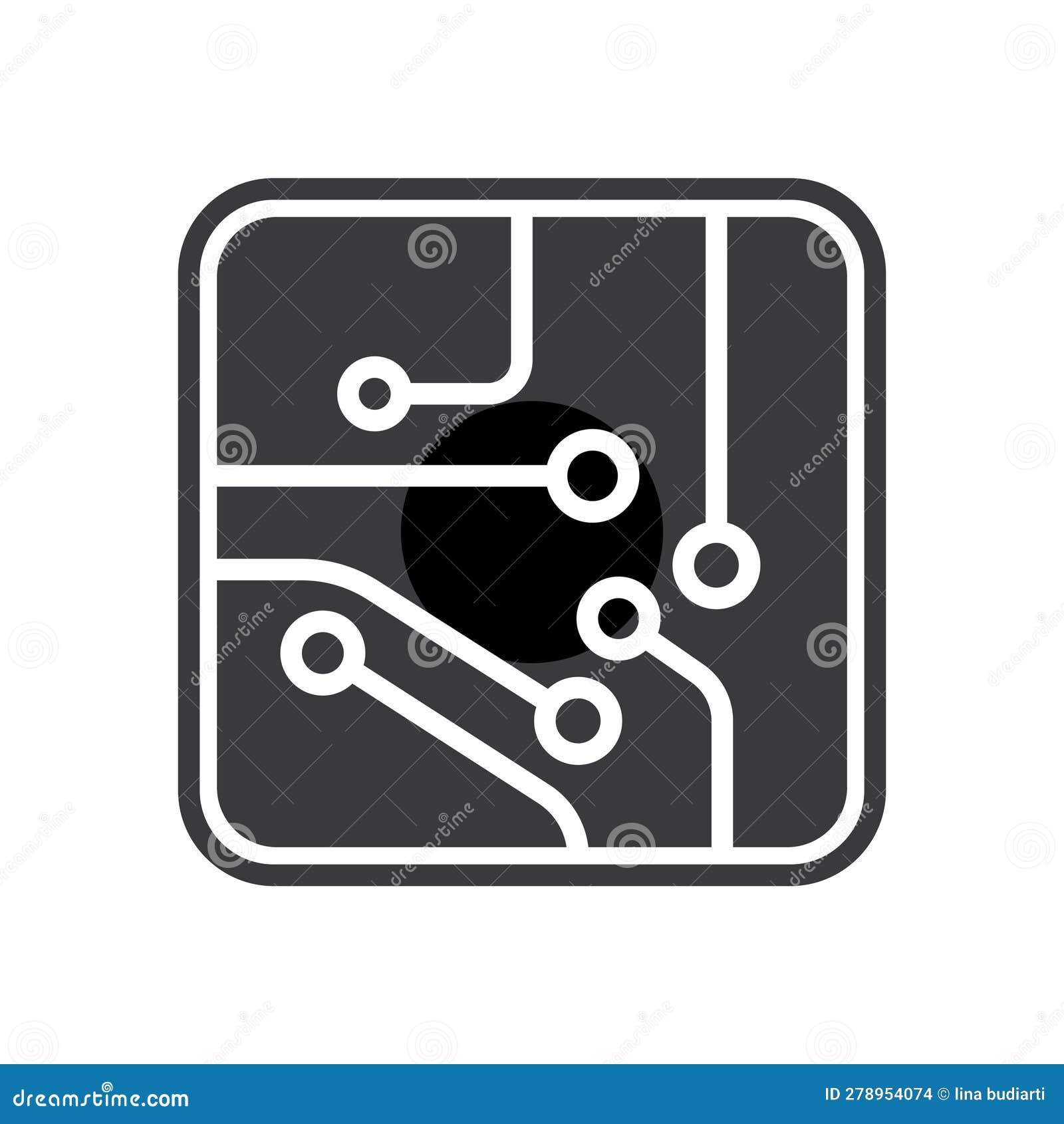 Chip processor icon stock vector. Illustration of icon - 278954074