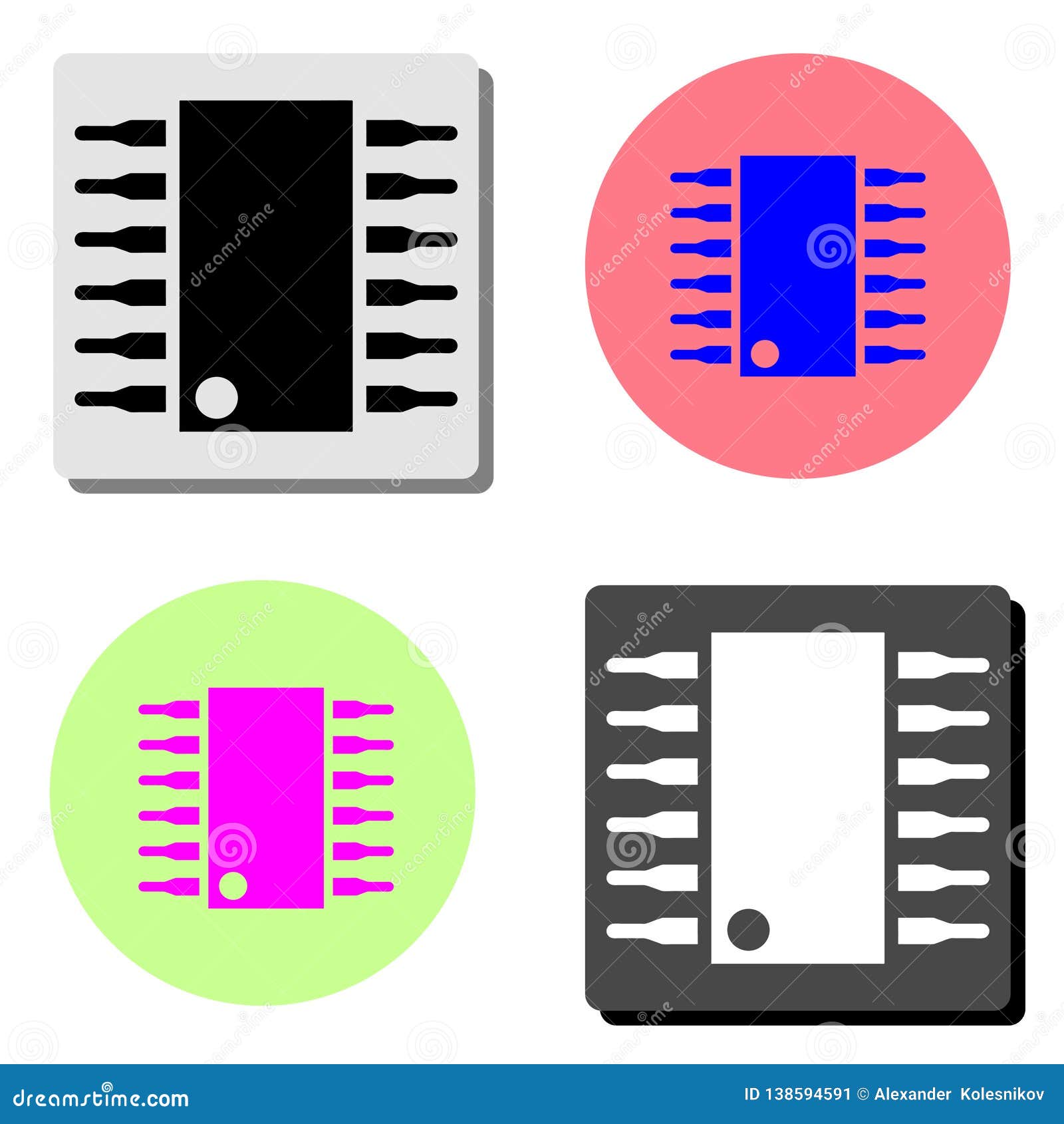 Chip. flat vector icon stock illustration. Illustration of processor ...