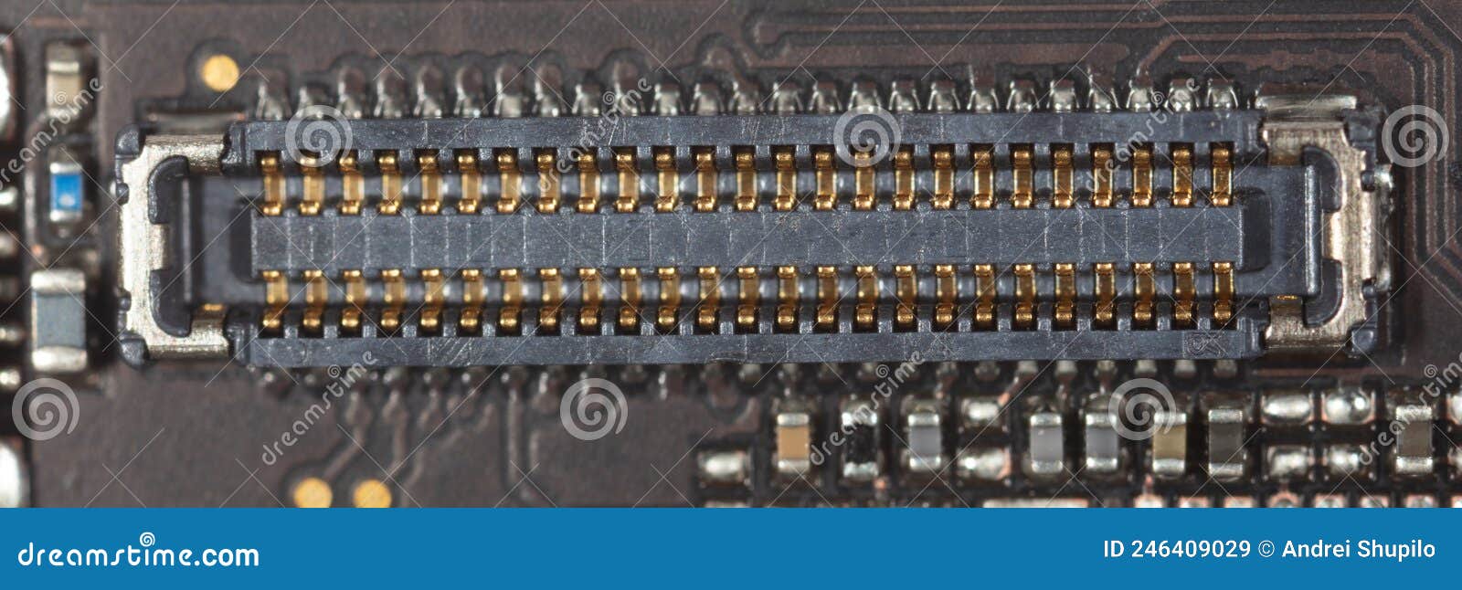 Chip socket on the board. stock image. Image of chip - 246409029