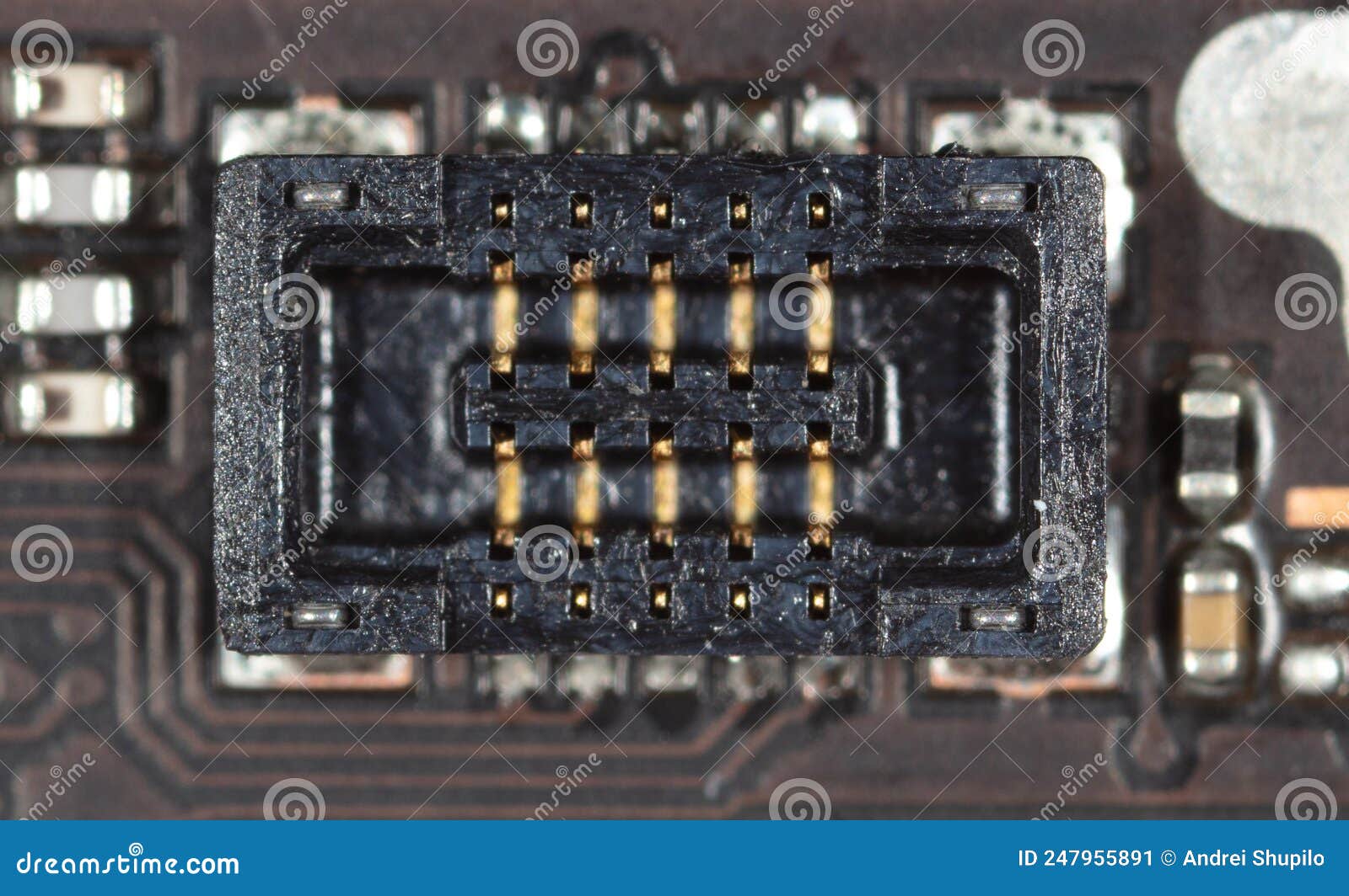 Chip socket on the board. stock image. Image of component - 247955891