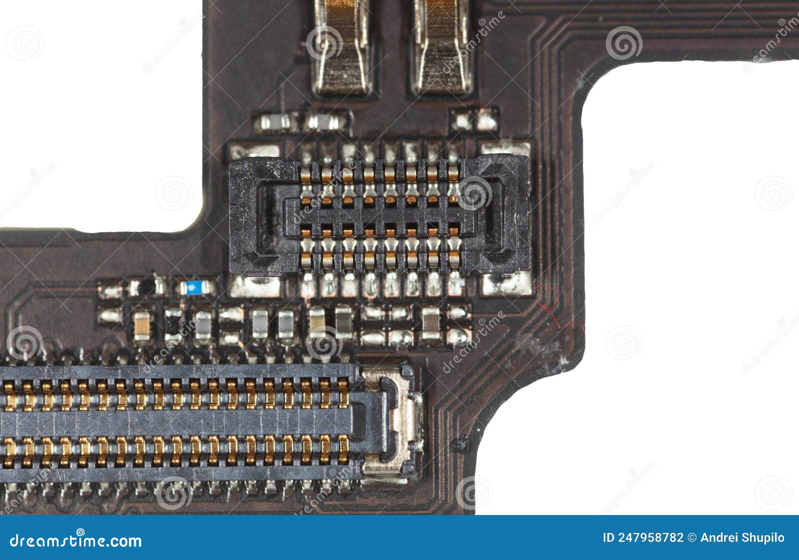 Chip socket on the board. stock photo. Image of connector - 247958782