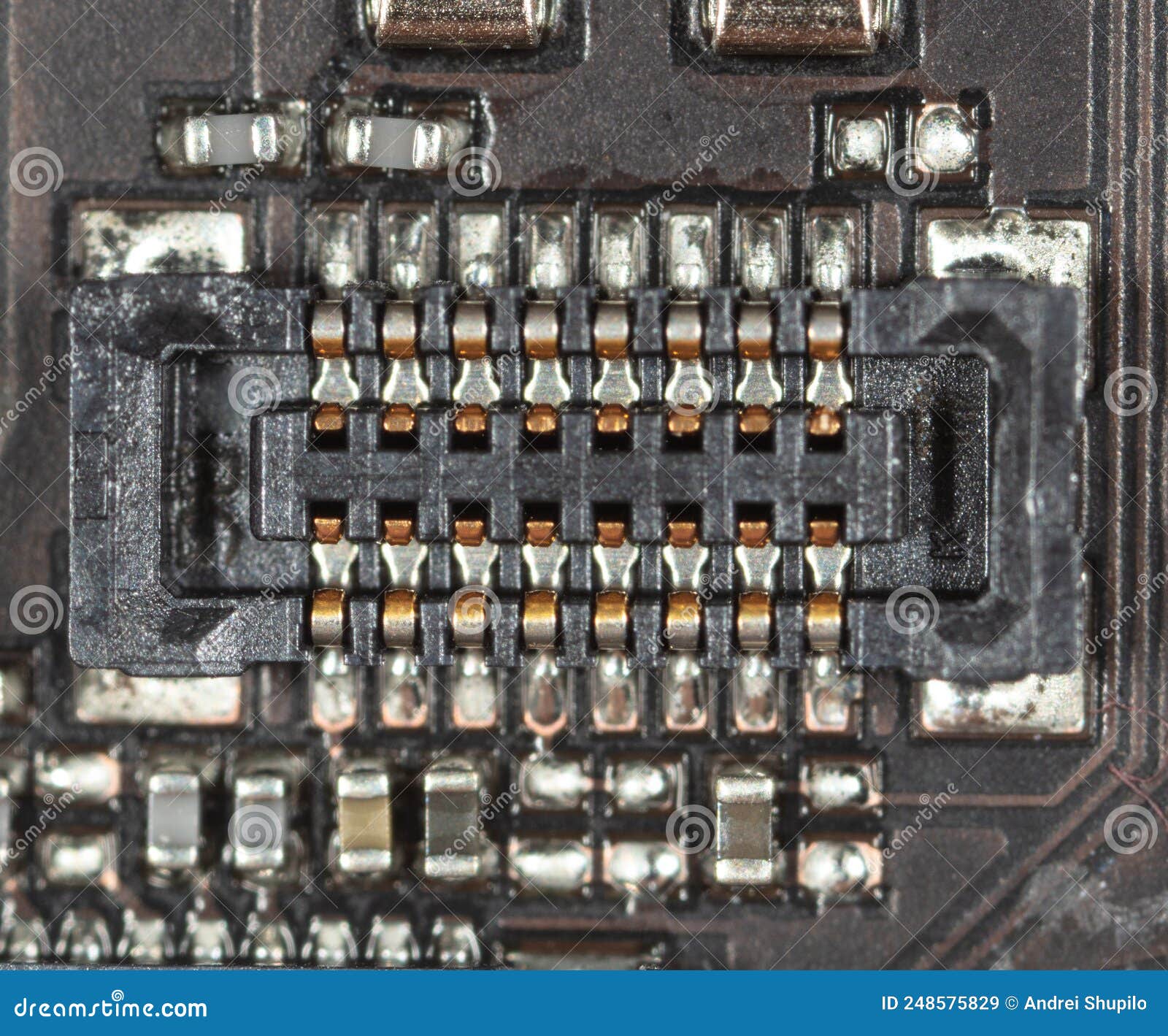 Chip socket on the board. stock image. Image of microprocessor - 248575829