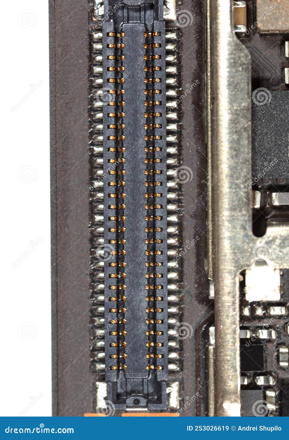 Chip socket on the board. stock image. Image of micro - 253026619
