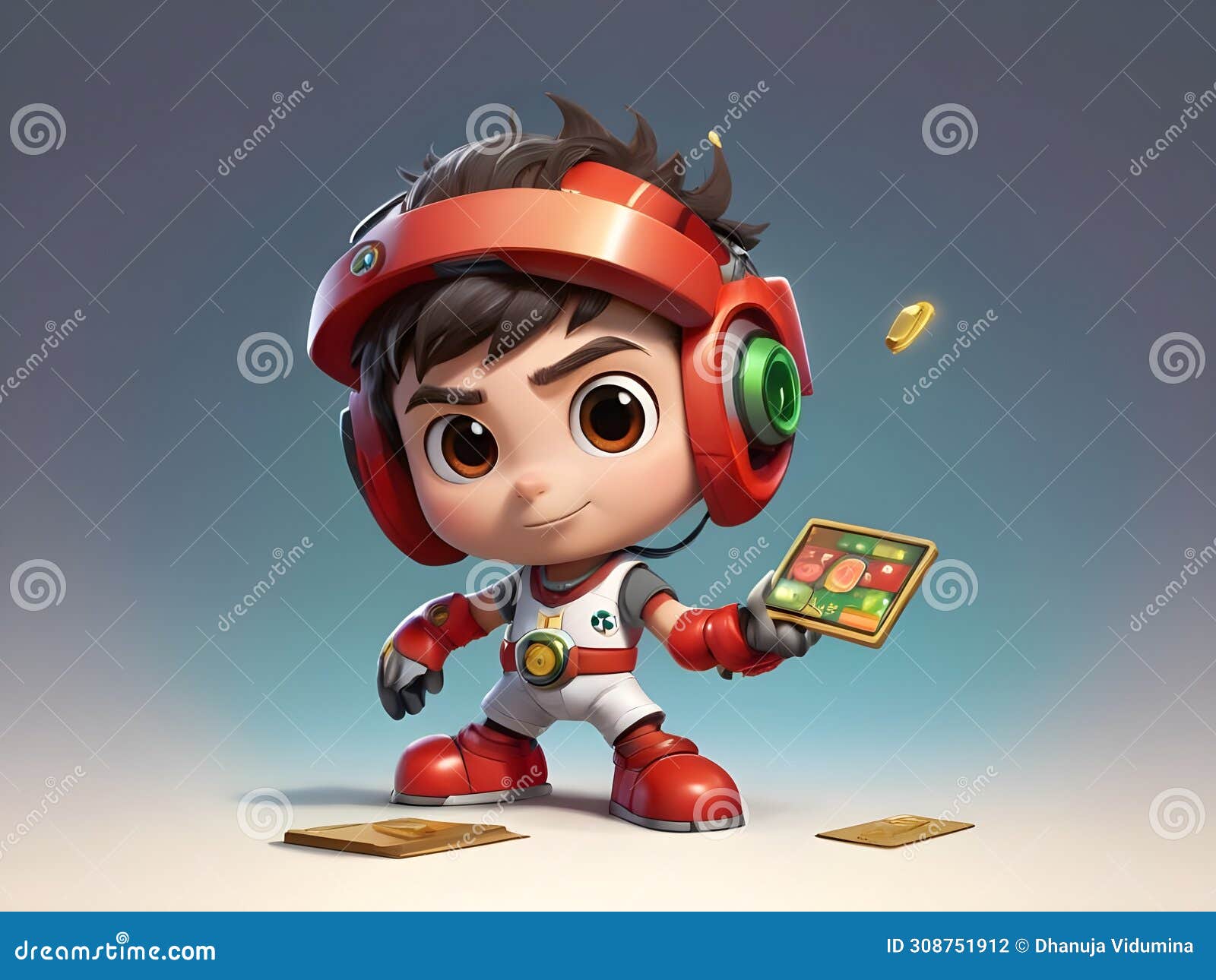 Chip, the Tech-Savvy Helper Stock Illustration - Illustration of future ...