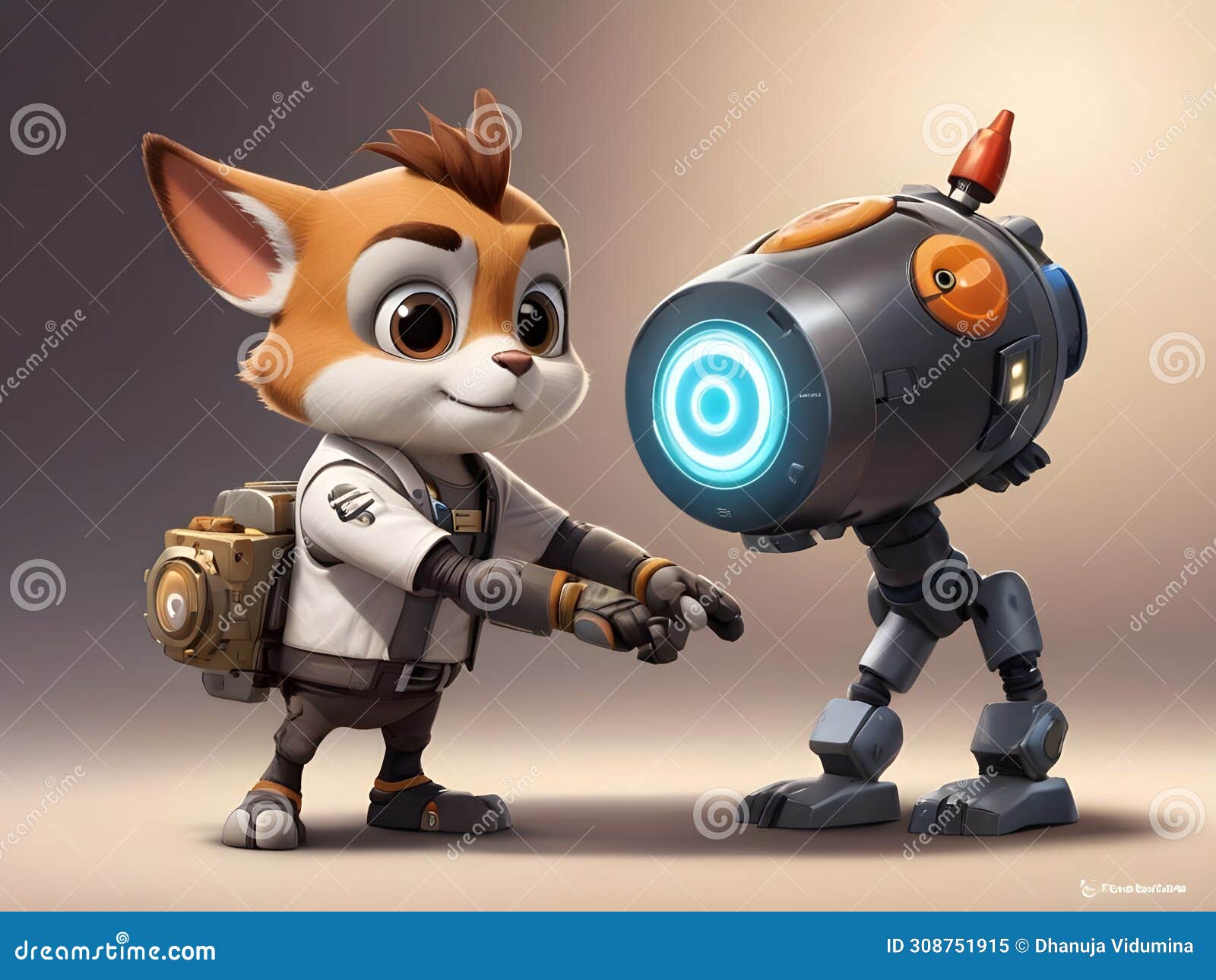 Chip, the Tech-Savvy Helper Stock Illustration - Illustration of helper ...