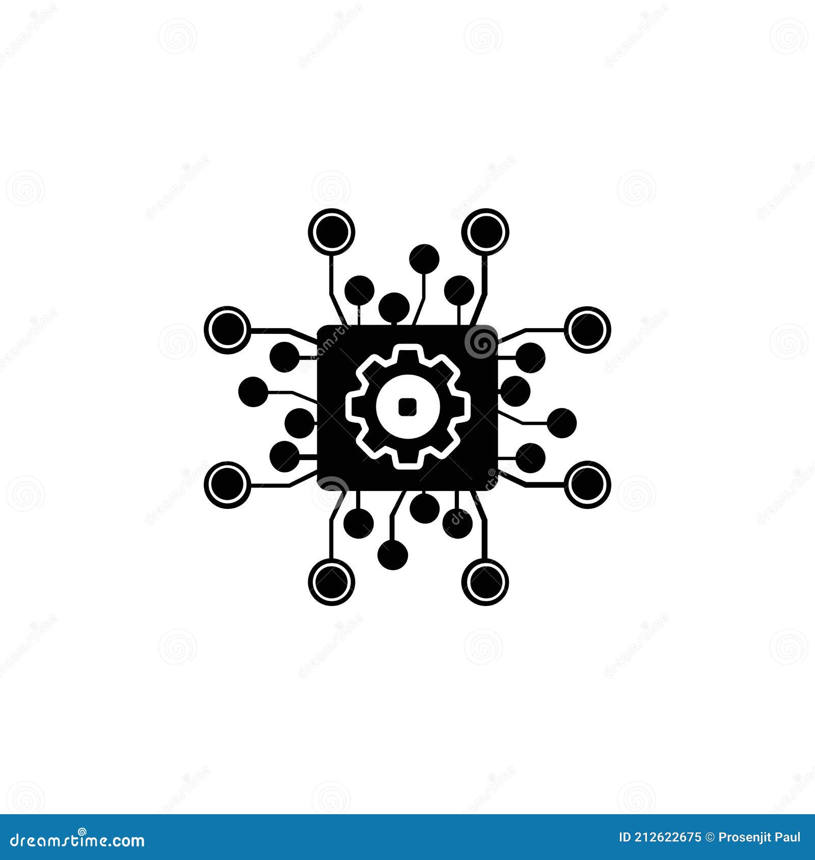 Chip Technology Black Icon Vector Stock Vector - Illustration of ...