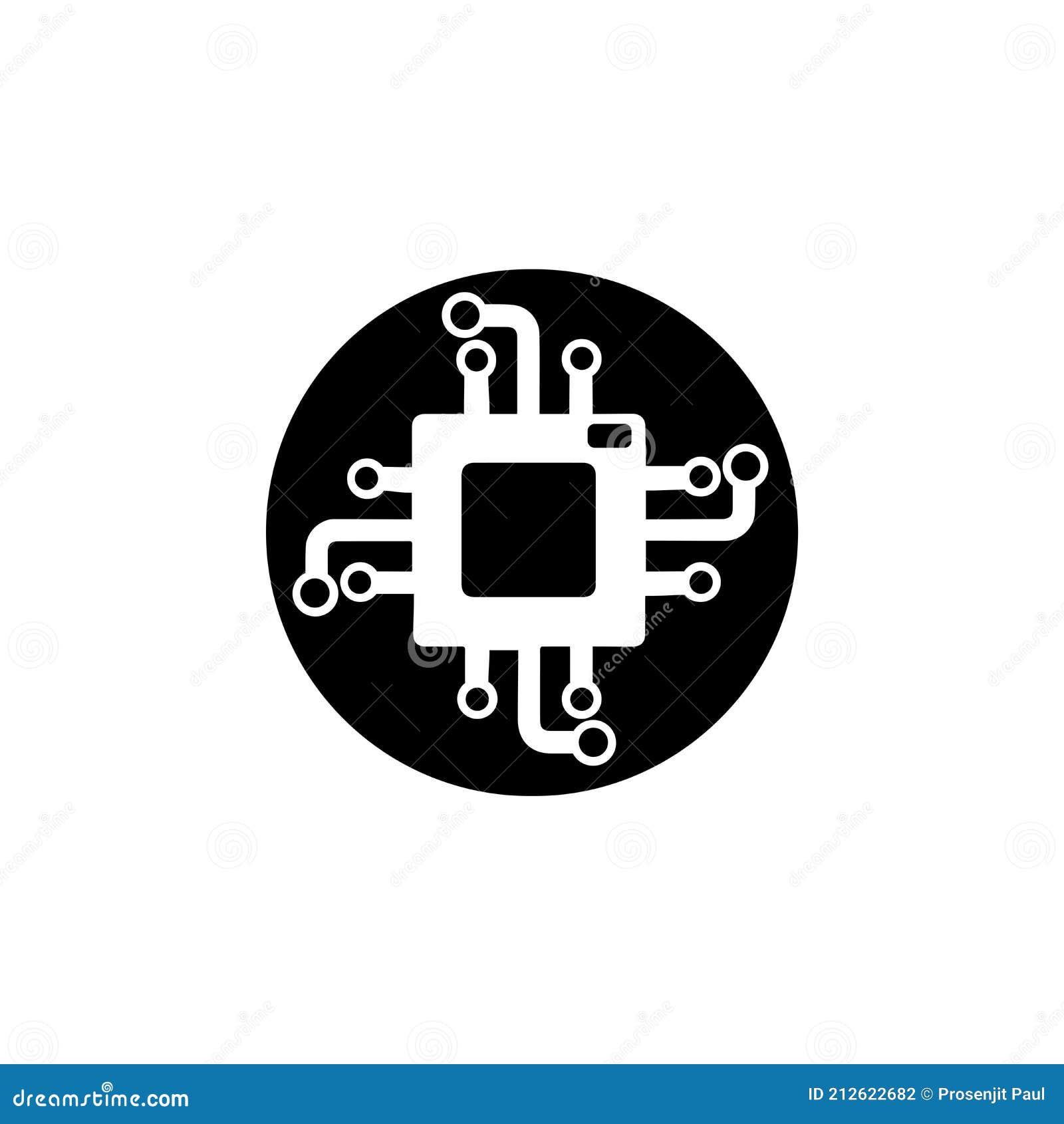 Chip Technology Black Icon Vector Stock Vector - Illustration of ...