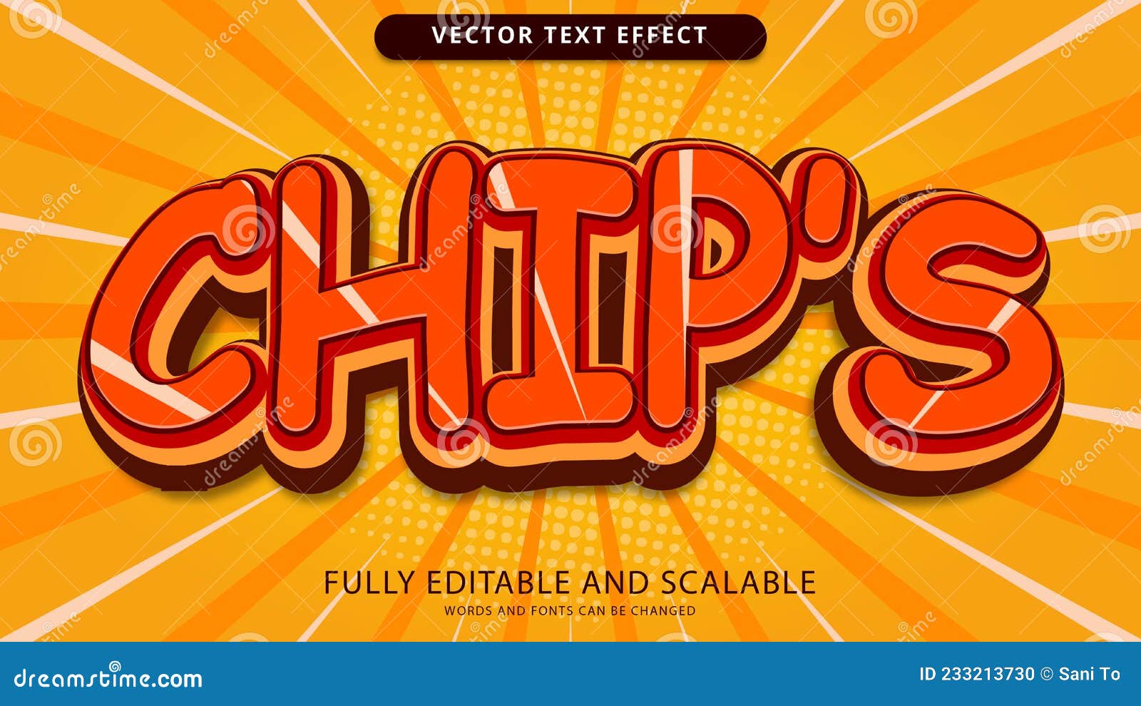 Chip Text Effect Editable Eps File Stock Vector - Illustration of ...