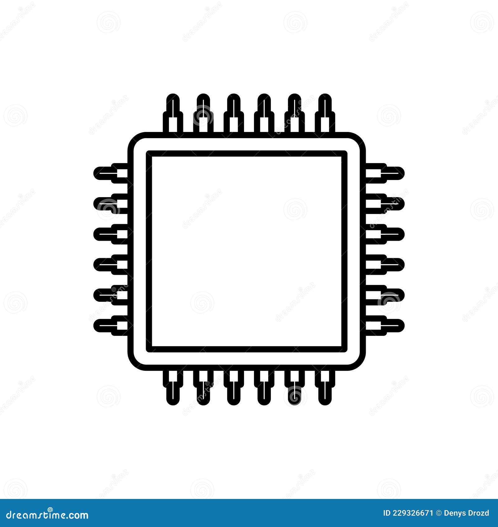 Chip Vector Icon Set Microchip Illustration Symbol Collection Cpu