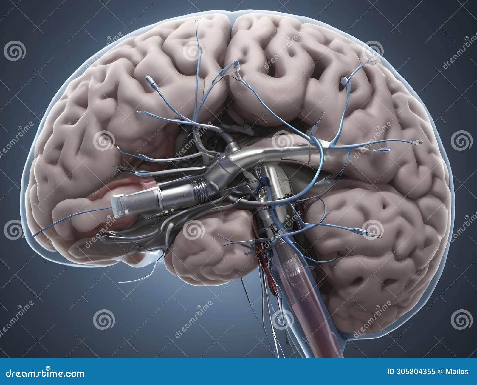 The Chip-Wired Mind. Unveiling Brain Augmentation with Neural Nexus. Stock Image - Image of ...