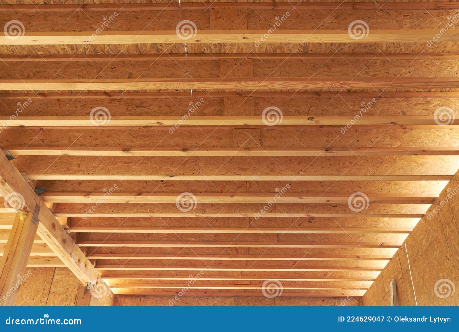 Chipboard Frame House Construction Close-up. House Building Stock Image ...