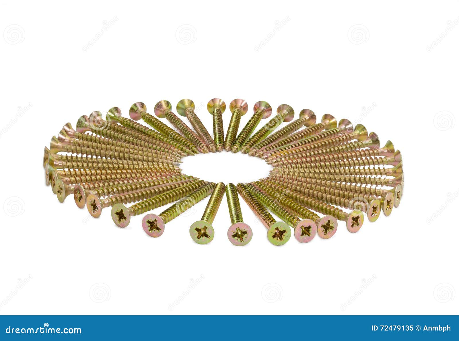 Chipboard Screws, Stacked in a Circle on a Light Background Stock Image ...