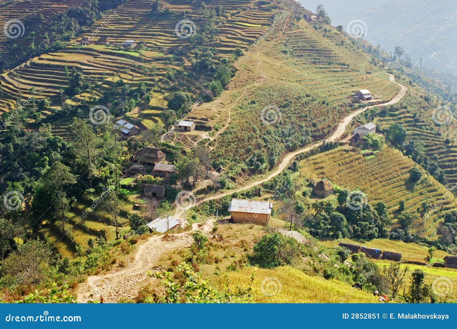 Chipling village in Nepal stock image. Image of scenic - 2852851