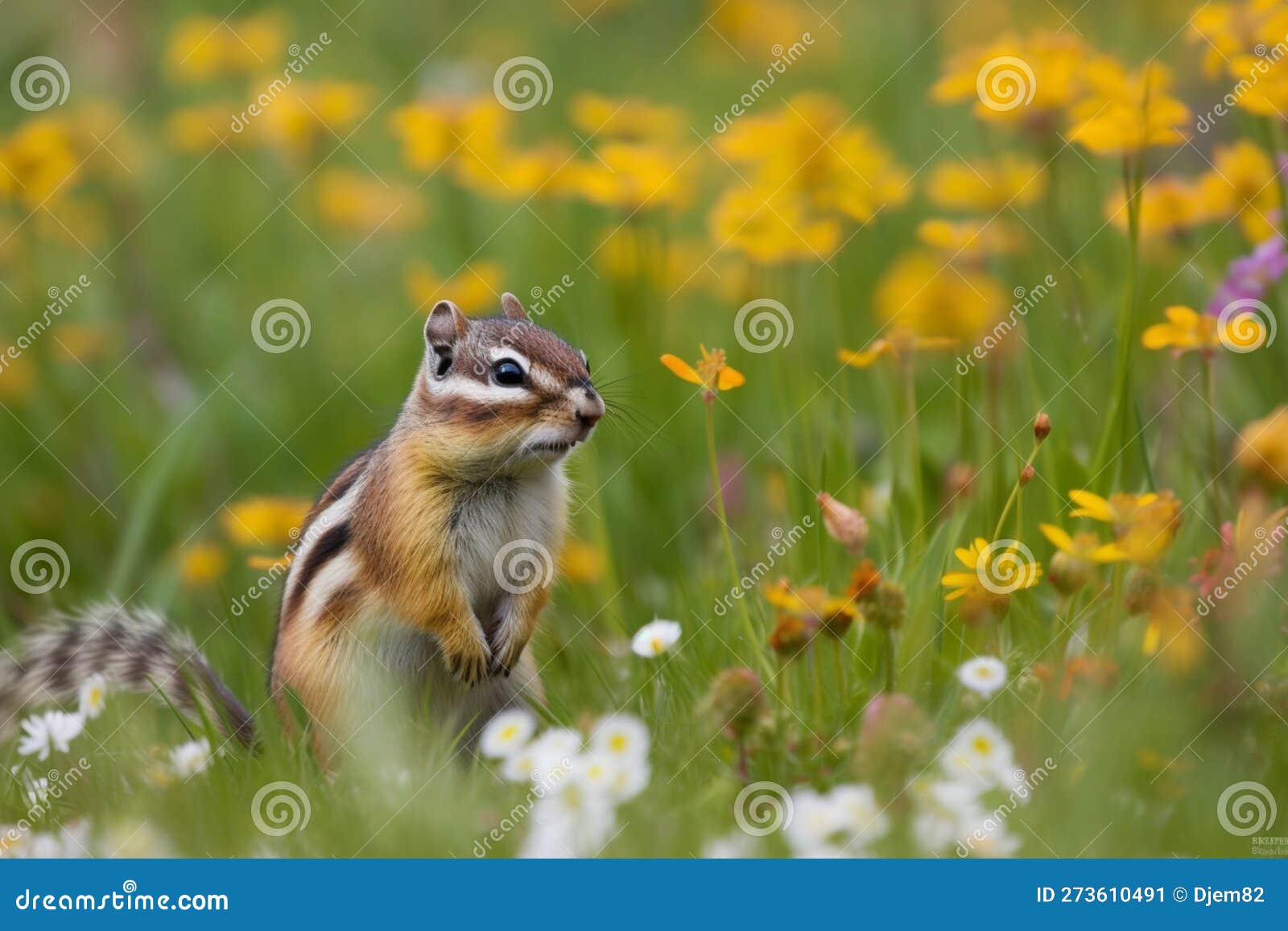 Chipmunk in the Grass Created with Ai Stock Image - Image of outside ...