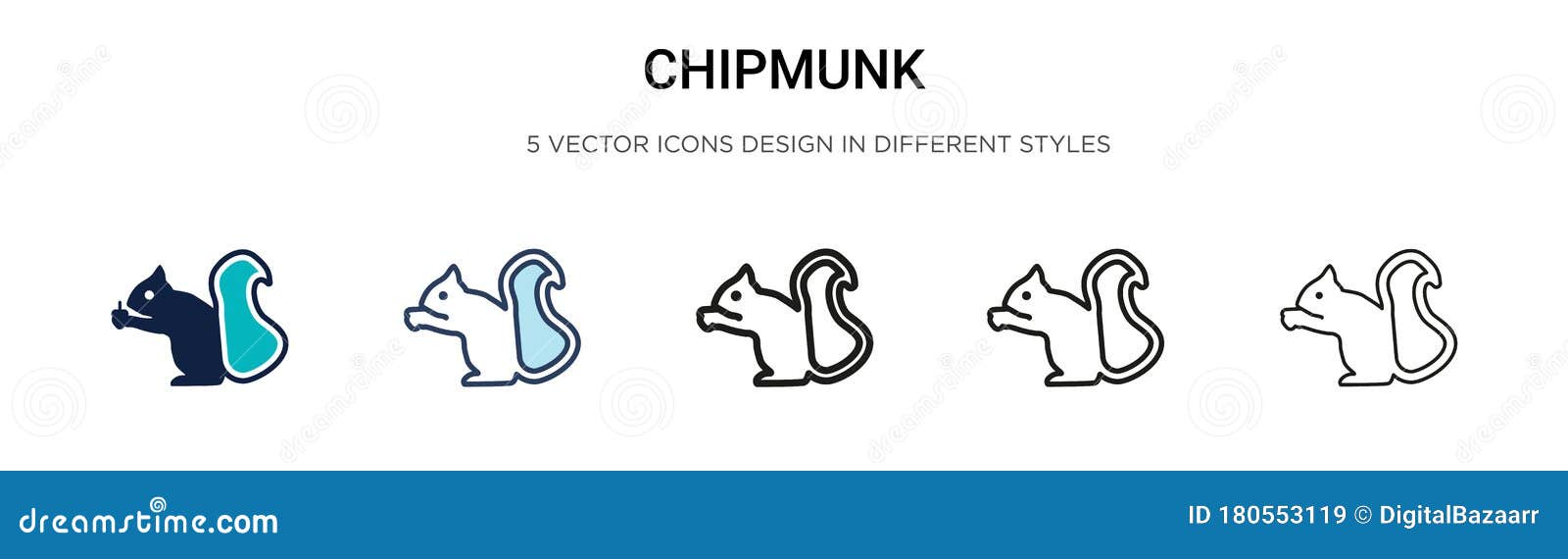 Chipmunk Icon in Filled, Thin Line, Outline and Stroke Style. Vector ...
