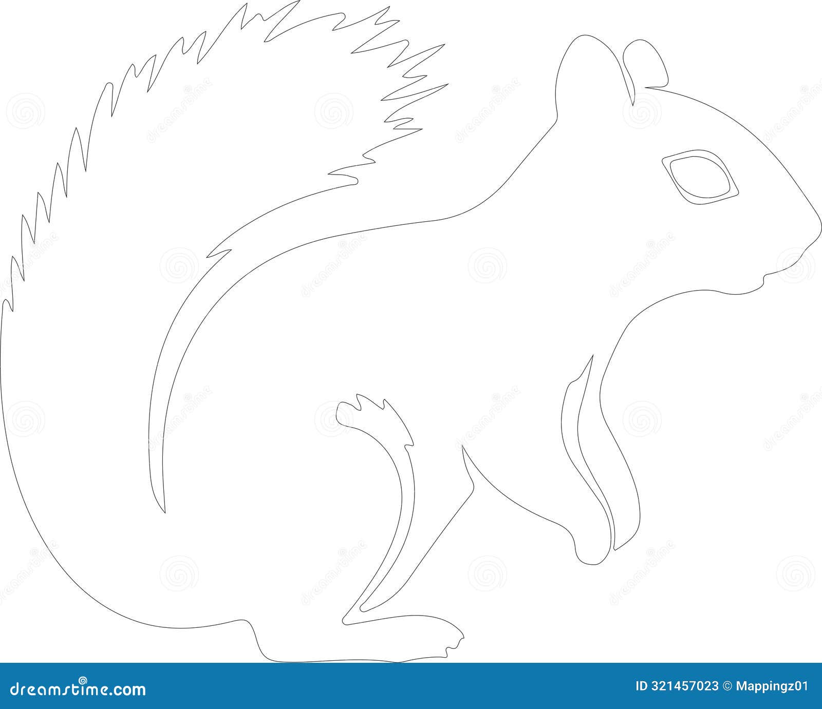 Chipmunk Outline Silhouette Generative Ai Stock Vector - Illustration ...