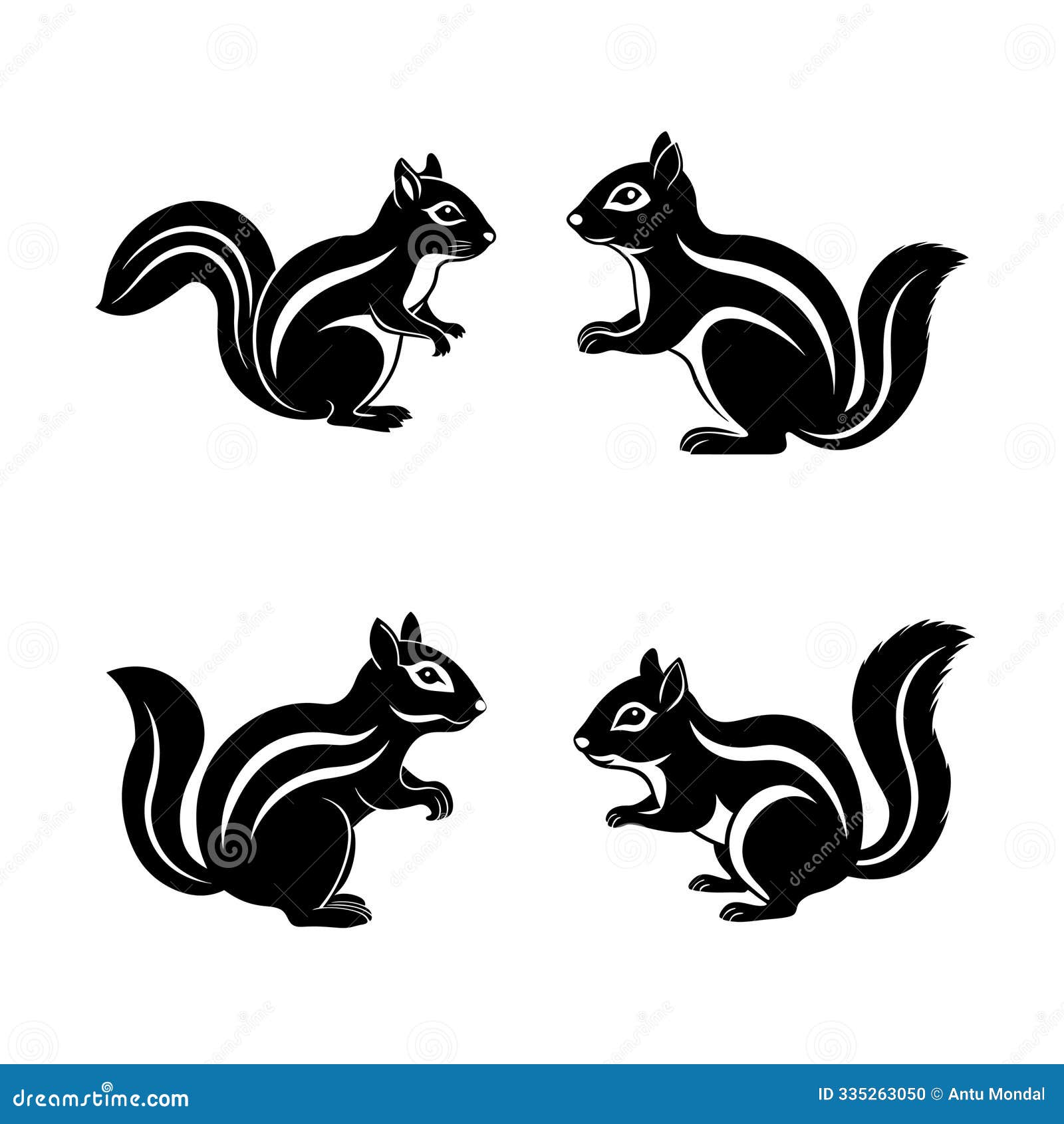 4 on Chipmunk Silhouette Vector Animal Illustration Stock Illustration ...