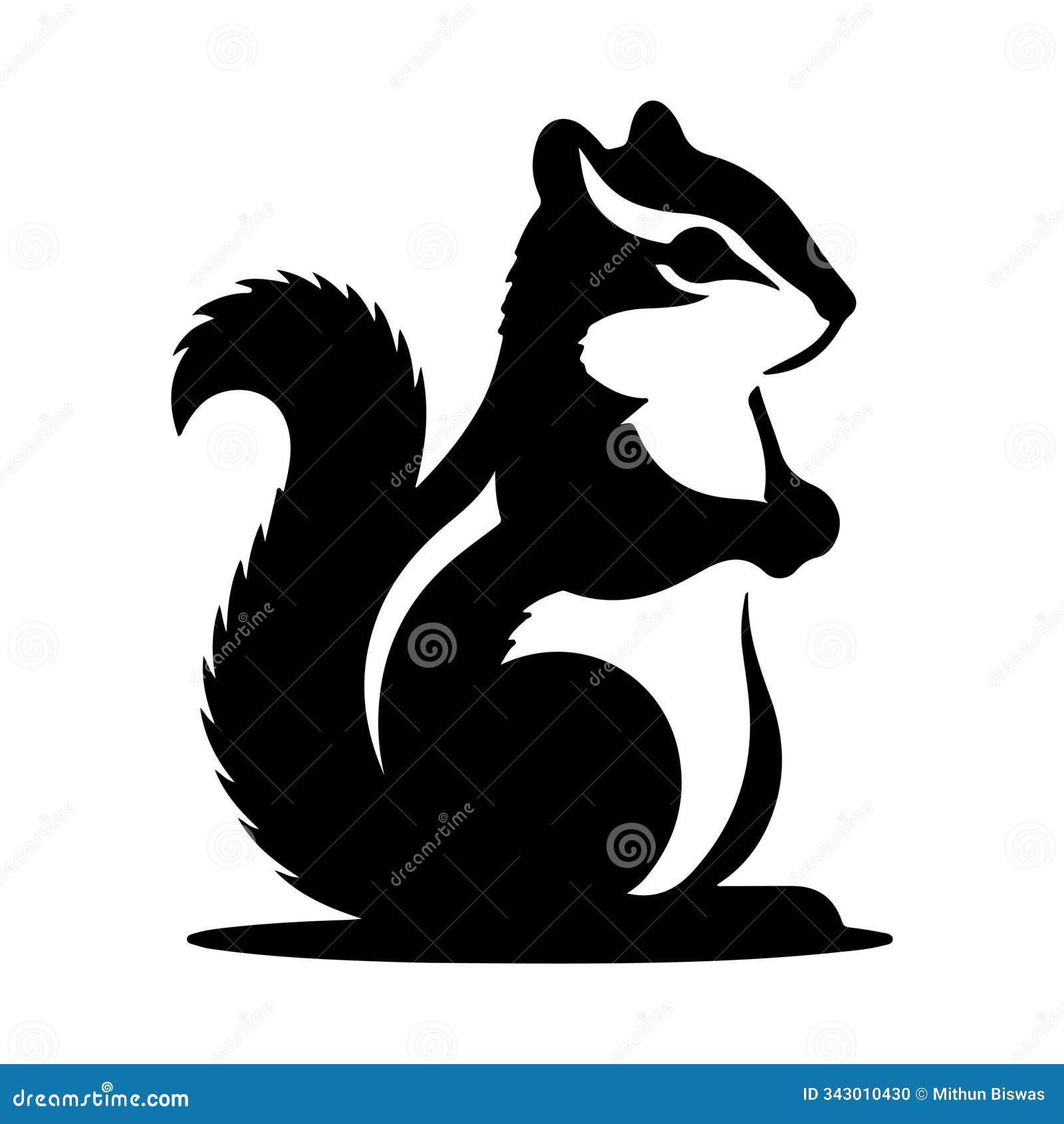 Chipmunk Silhouette Vector Art Illustration. Stock Illustration ...