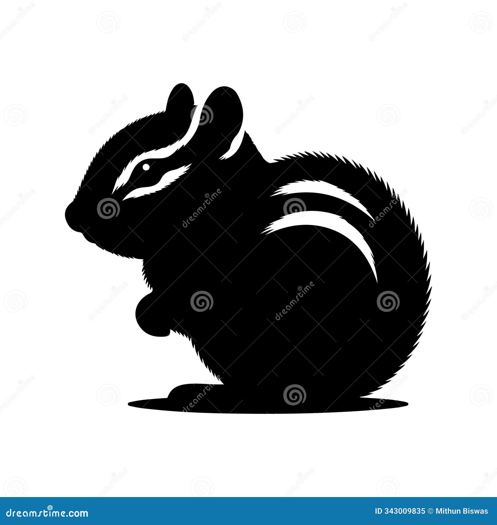 Chipmunk Silhouette Vector Art Illustration. Stock Illustration ...