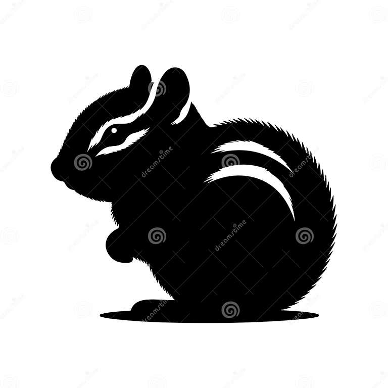 Chipmunk Silhouette Vector Art Illustration. Stock Illustration ...