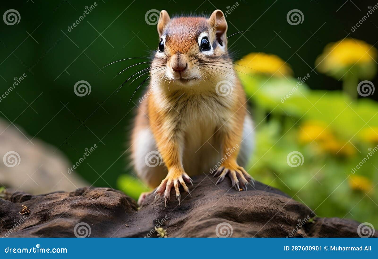 Chipmunk Standing on the Rock. AI Stock Illustration - Illustration of ...