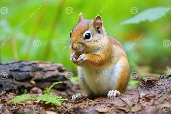 A Chipmunk Storing Nuts in Its Cheeks Stock Photo - Image of cheek ...
