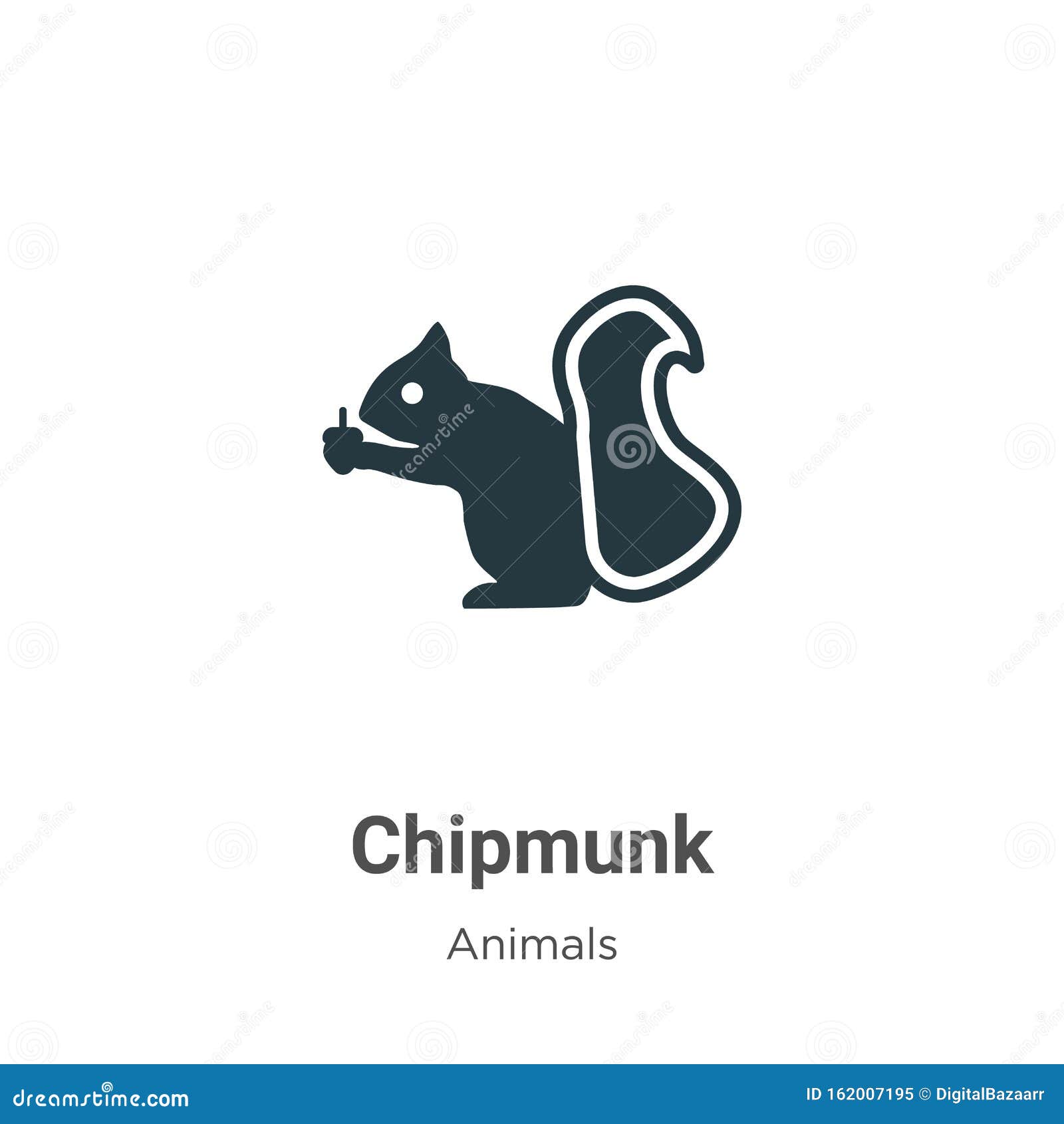 Chipmunk Vector Illustration Flat Style Black Silhouette Set Profile ...