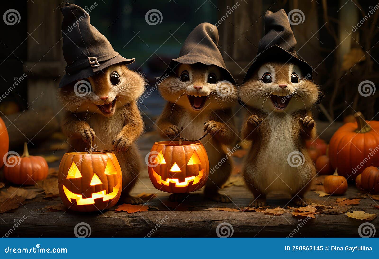A chipmunks and Halloween stock image. Image of fauna - 290863145