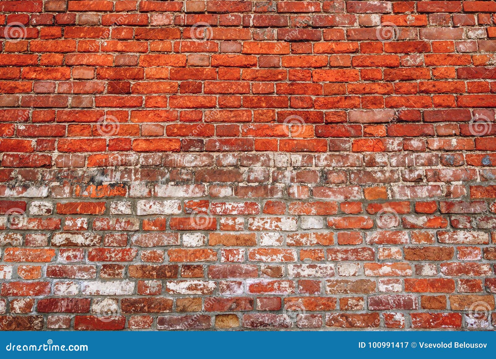 Chipped Brick Wall. stock image. Image of decor, brown - 100991417