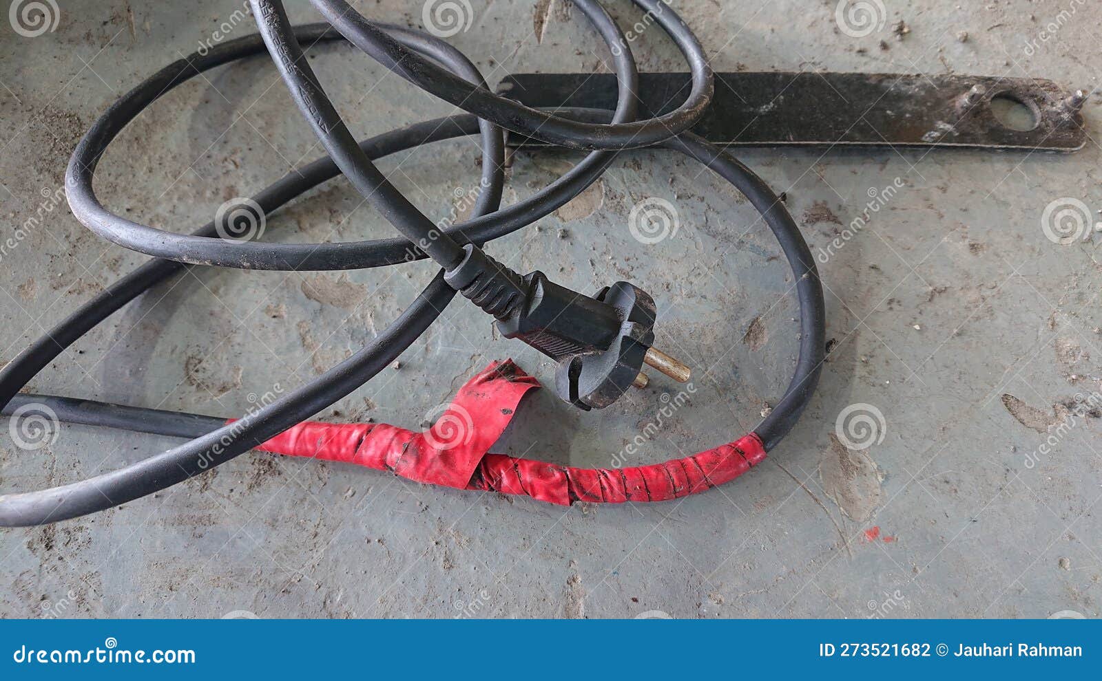 The Chipped Cable Was Covered with Plaster Stock Photo - Image of ...