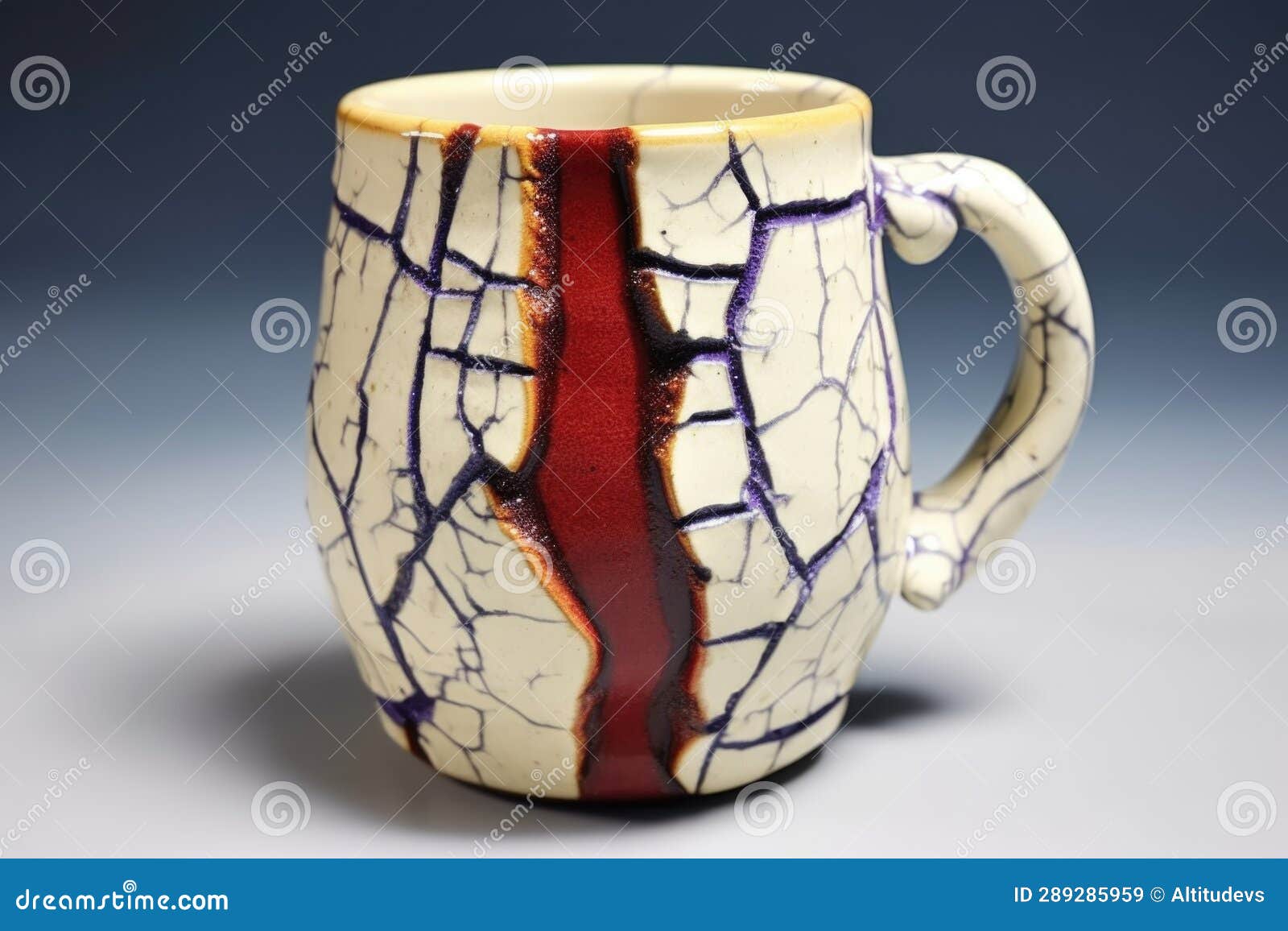 Chipped Mug with a Label Saying Handle with Care Stock Illustration ...