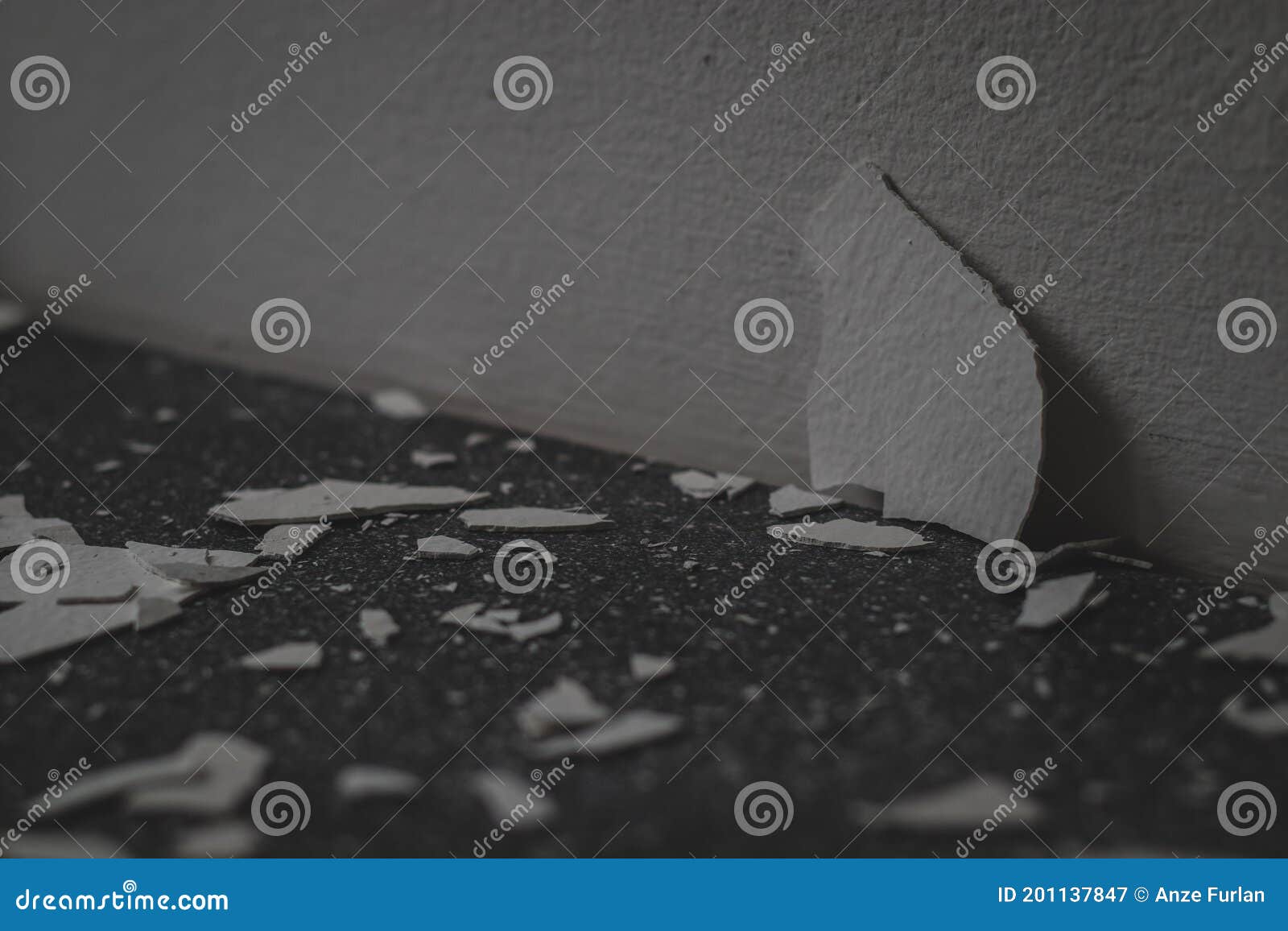 Chipped Parts of Wall or Plaster Sitting on the Ground. Texture of ...