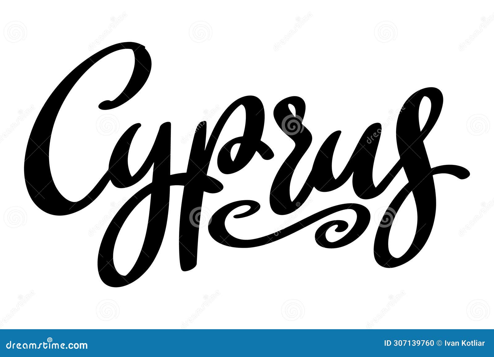 Chipre. Frase De Letras Aislada En Blanco Ilustración del Vector ...