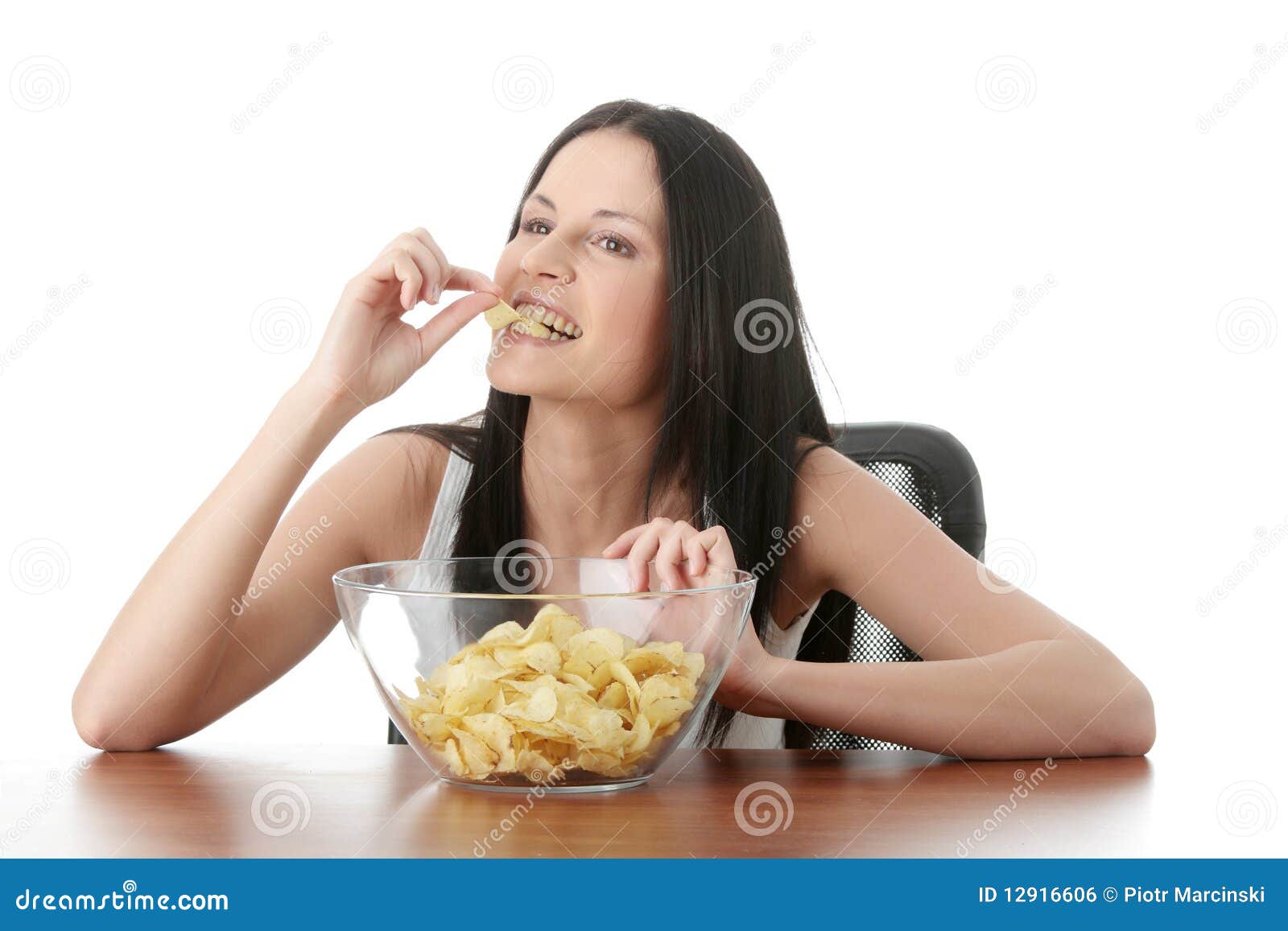 Chips stock photo. Image of attractive, crunchy, portrait - 12916606