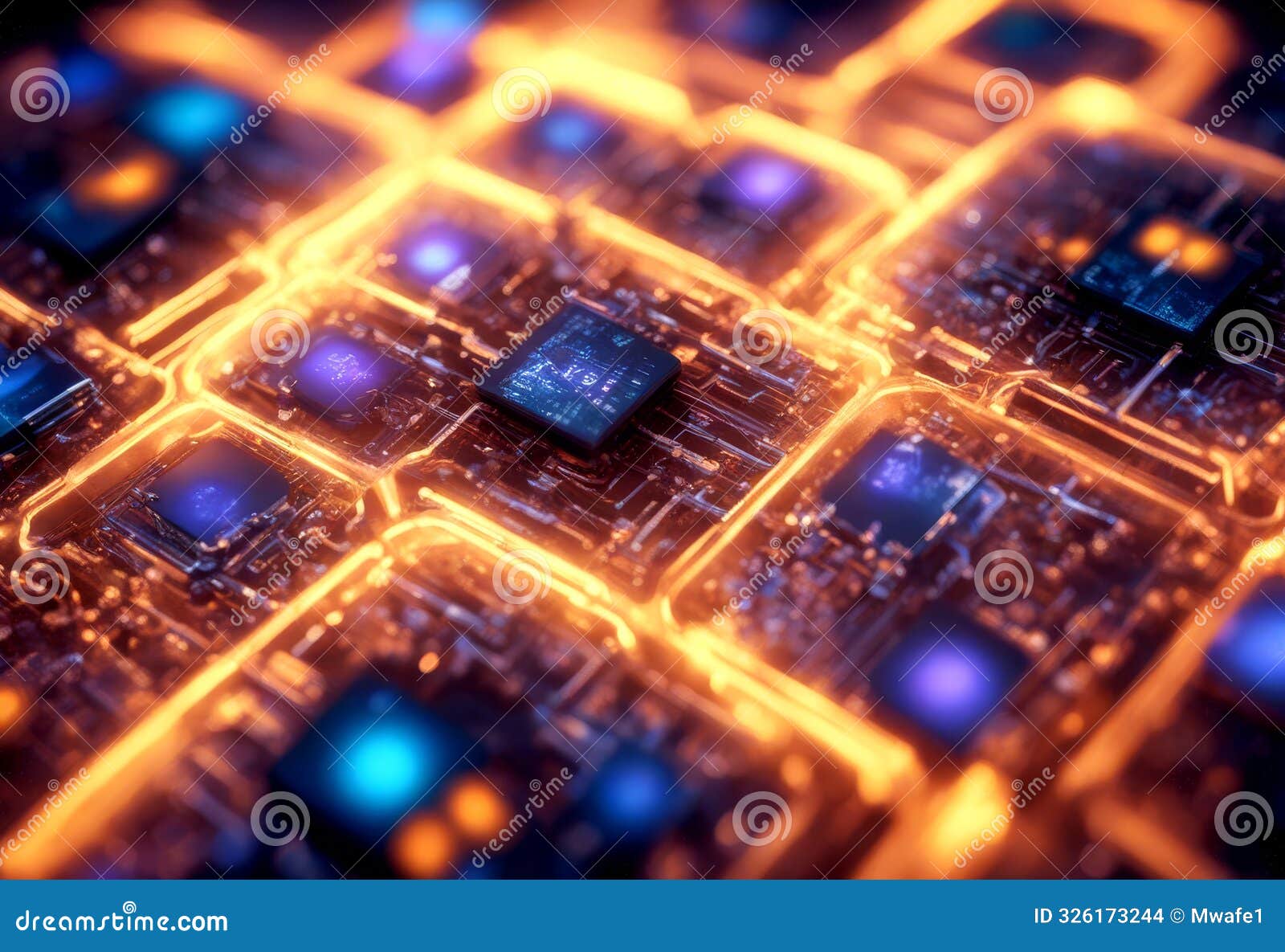 Chips Ai Concept Network Technology Entangled Quantum Light Particles ...