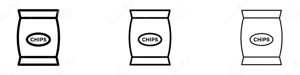 Chips bag icon vector stock illustration. Illustration of food - 348390373