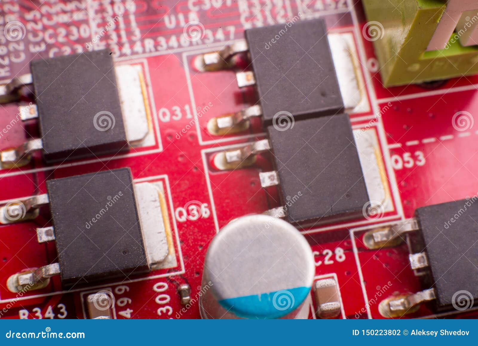 Chips and Capacitors on the Board Stock Photo - Image of maintenance ...