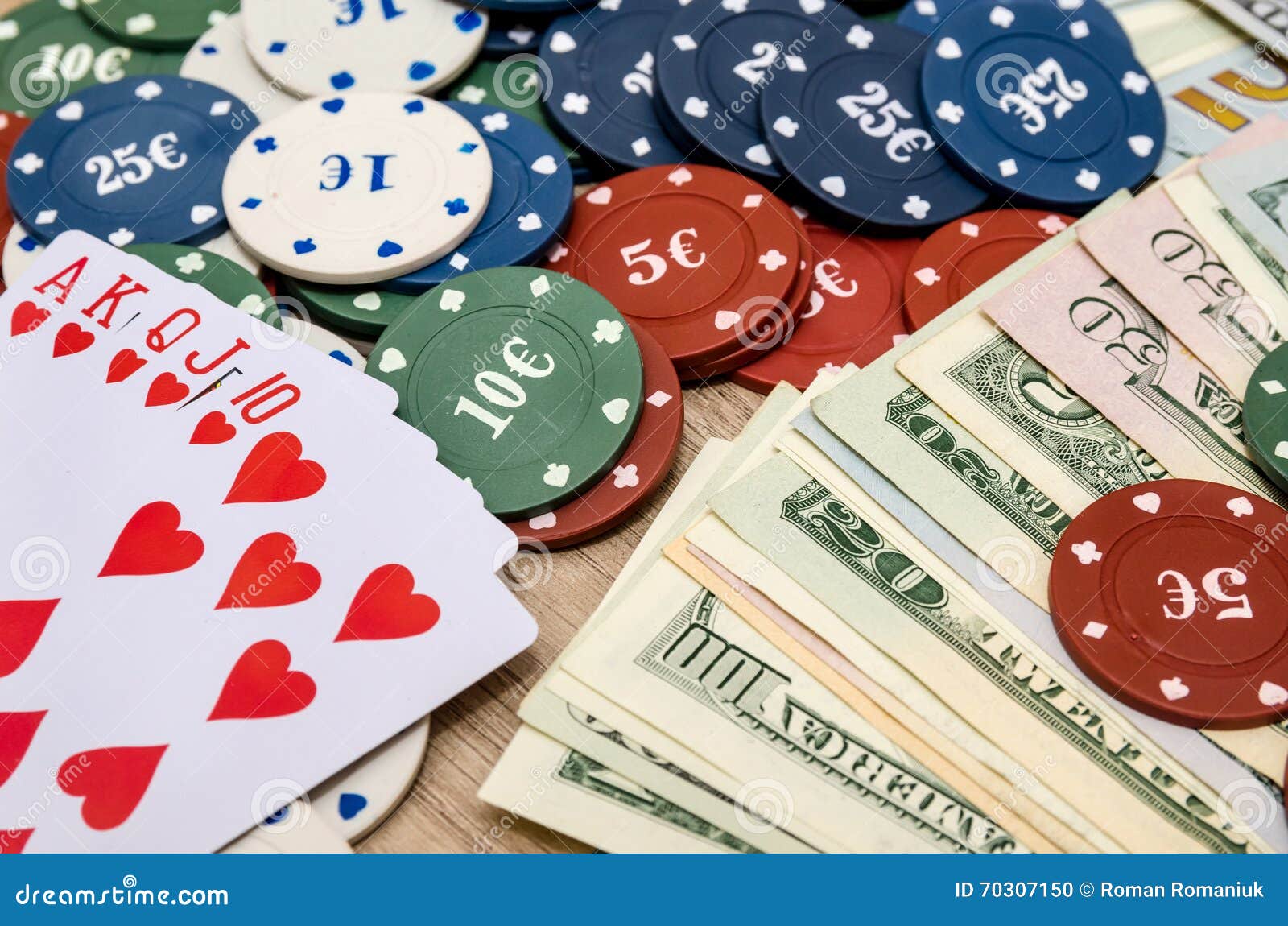Chips and Cards for Poker with Money Stock Photo - Image of casino ...