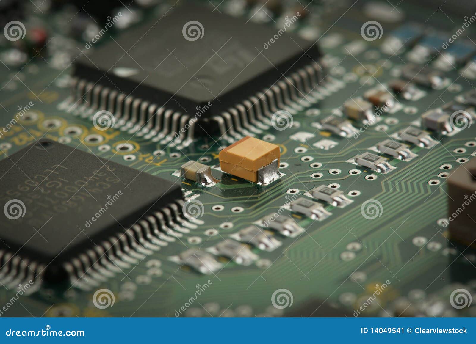 Chips on circuit board stock image. Image of integrated - 14049541