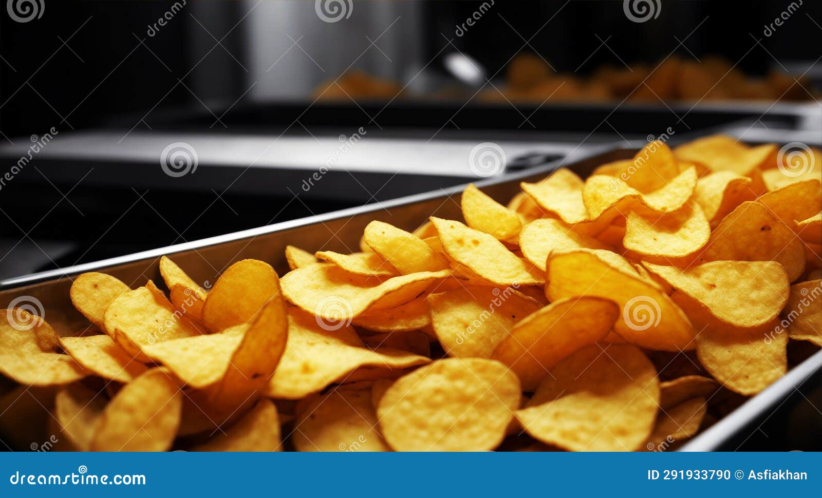 Chips Manufacture Concept. People Produce Snack. Farmer Digging Raw ...